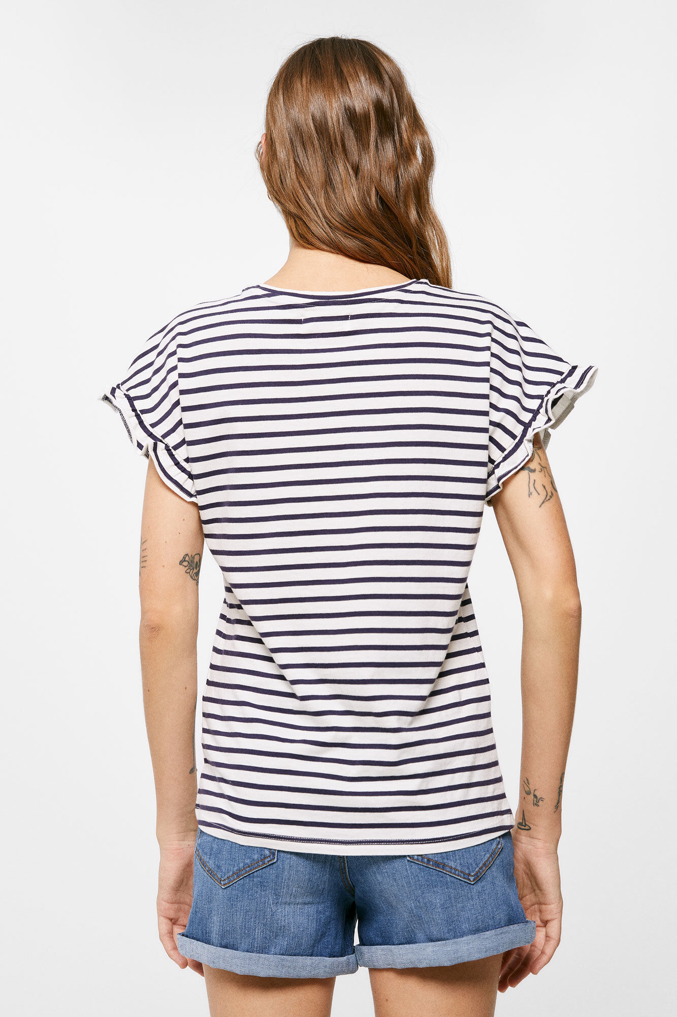 Playera Rayas Volantes | Playeras para mujer | Springfield-MX