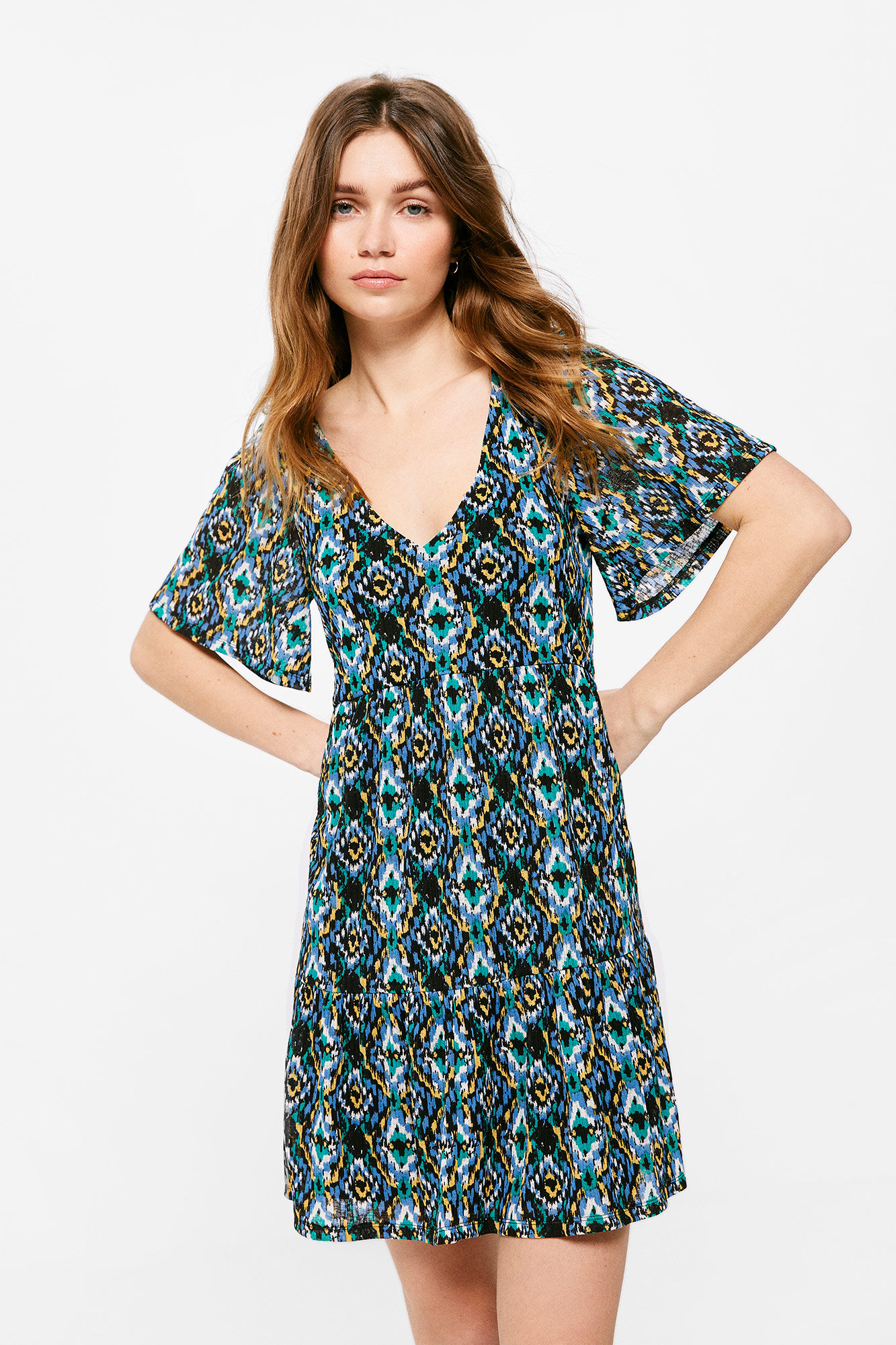 Vestido Estampado Volumen | Vestidos para mujer | Springfield-MX