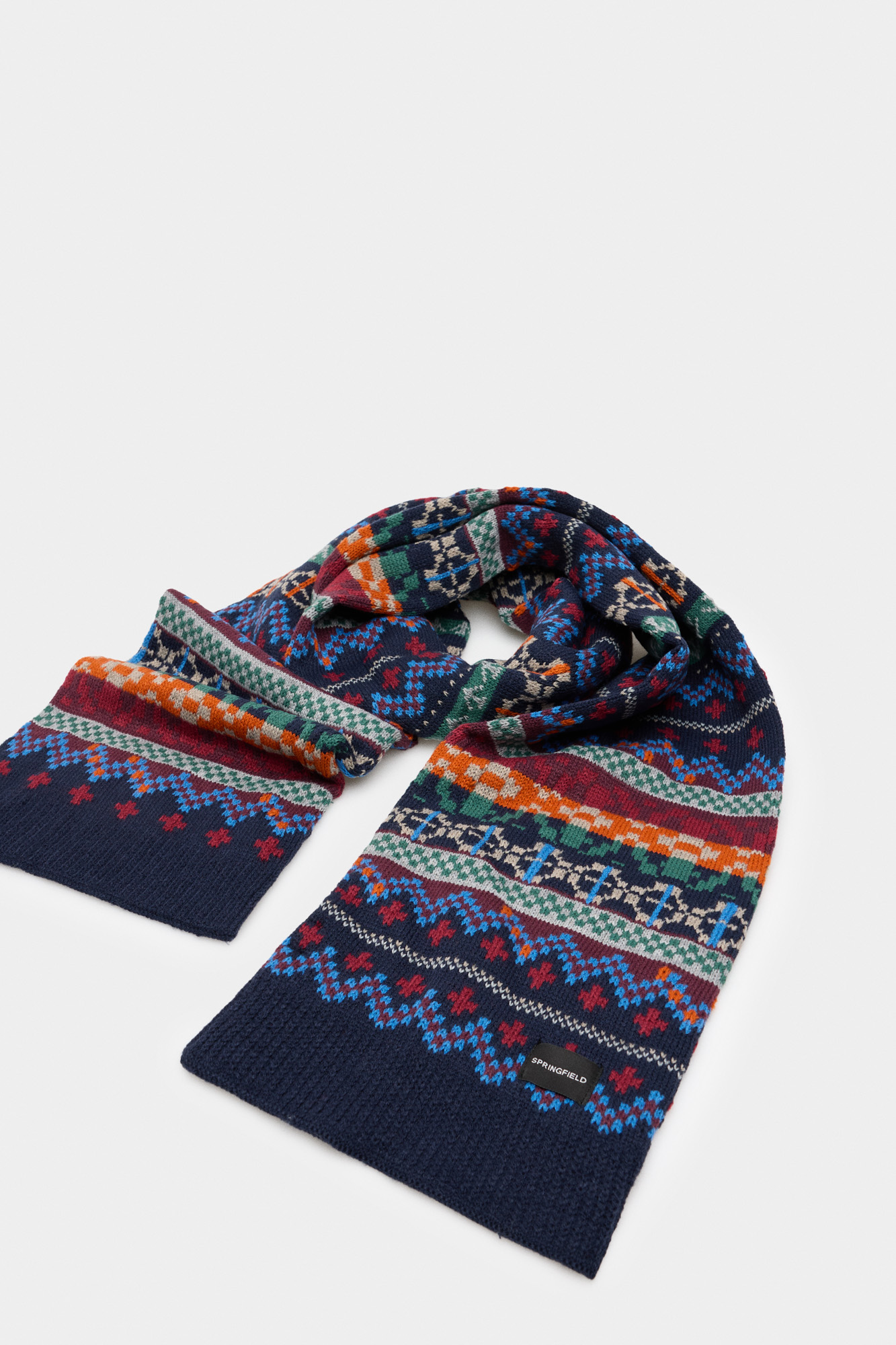 Bufanda jacquard multicolor azul | Bufandas para hombre | Springfield-MX