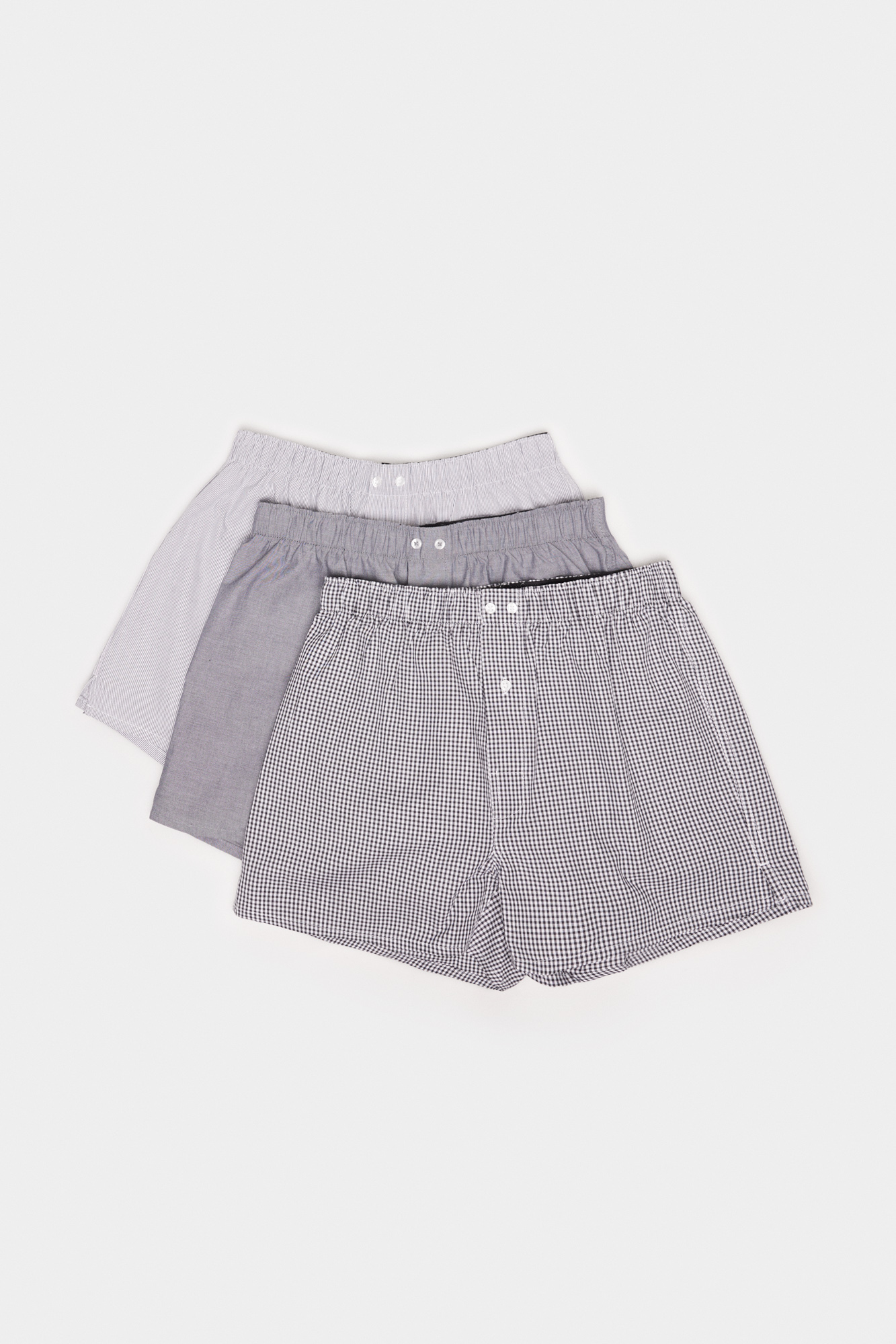 Pack 3 calzones en popelín de algodón grises | Bóxers para hombre ...