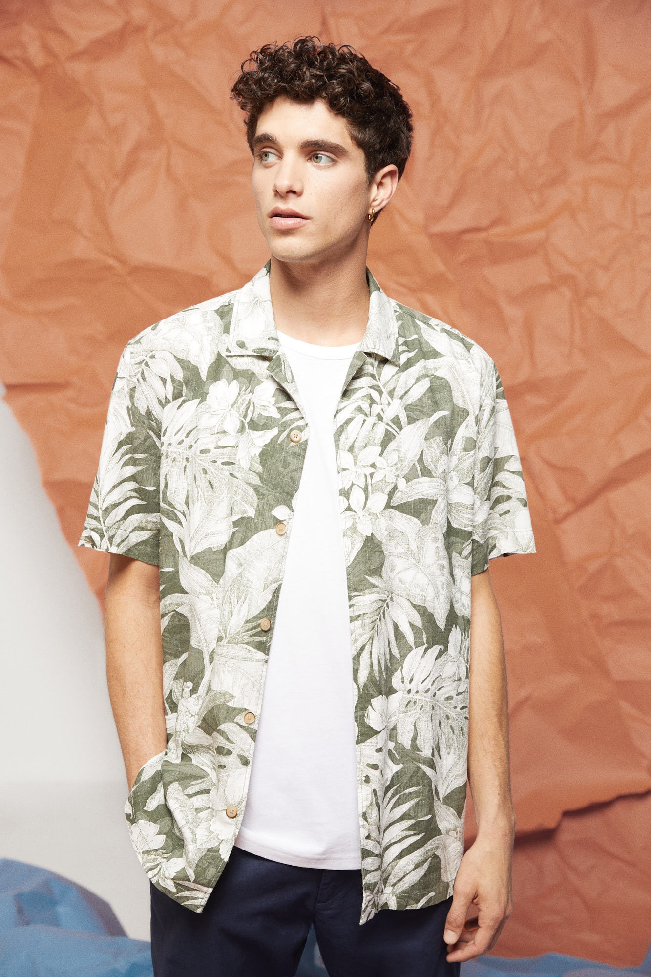 Camisa lino estampada | Camisas de hombre | Springfield-MX